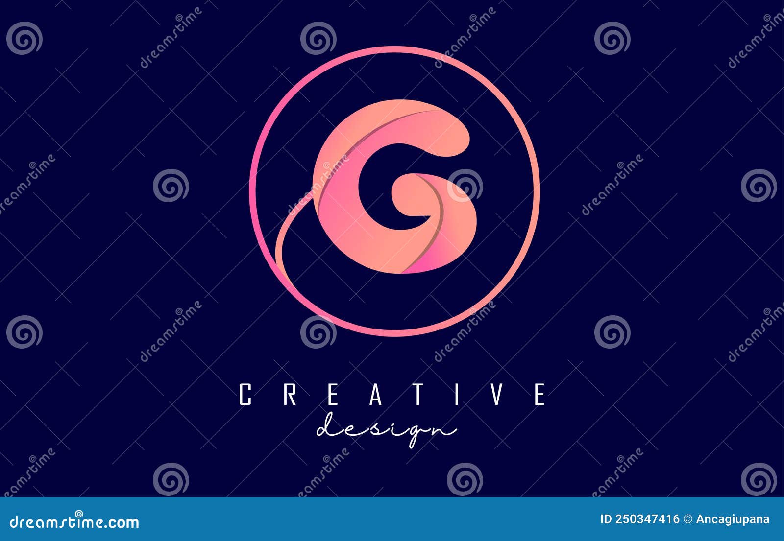 Gradient Letter G Logo with Circle Frame and Minimalist Design. Letter ...