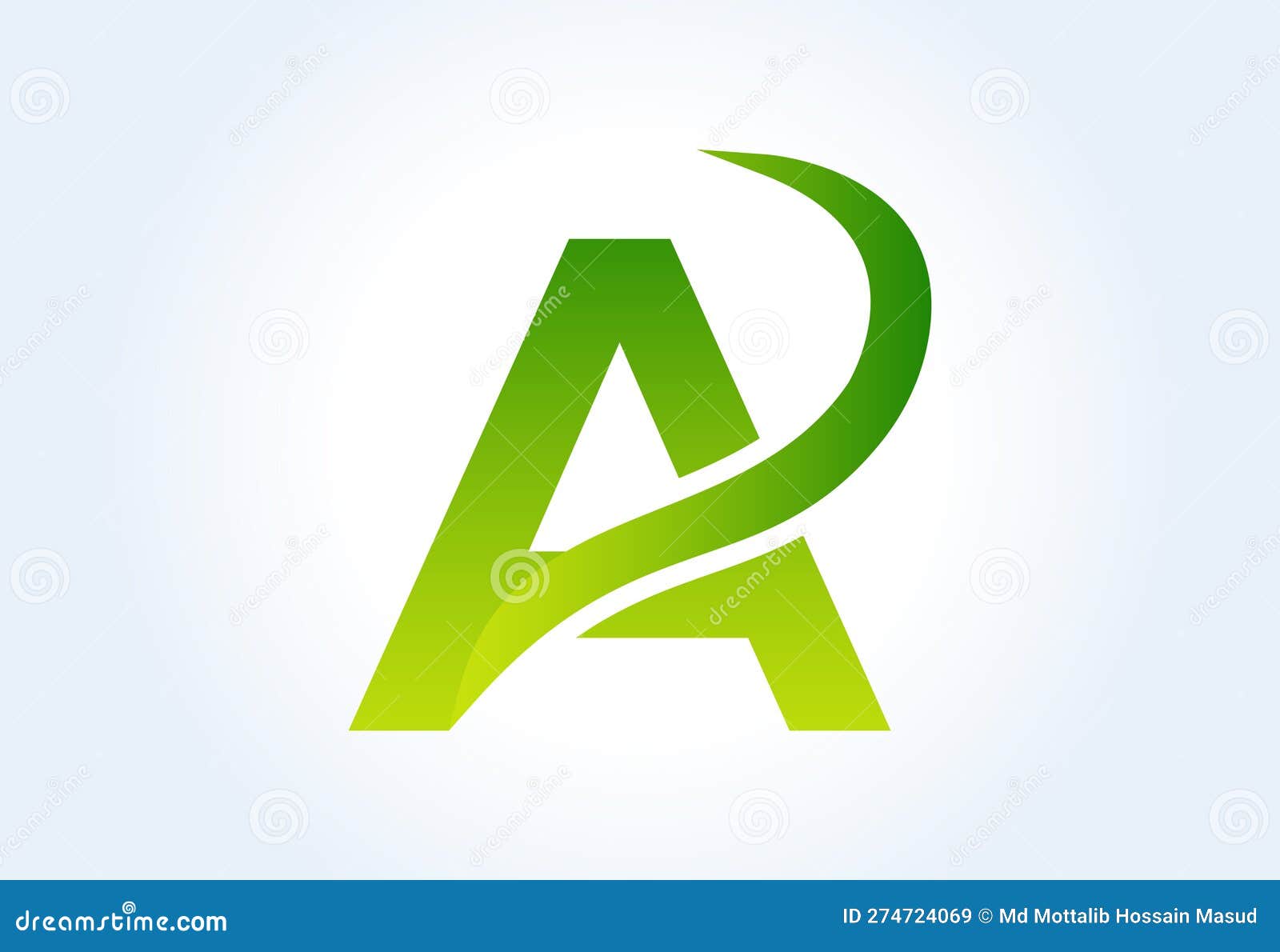 Gradient a Letter Logo Design with Swoosh, Vector Illustration Stock ...
