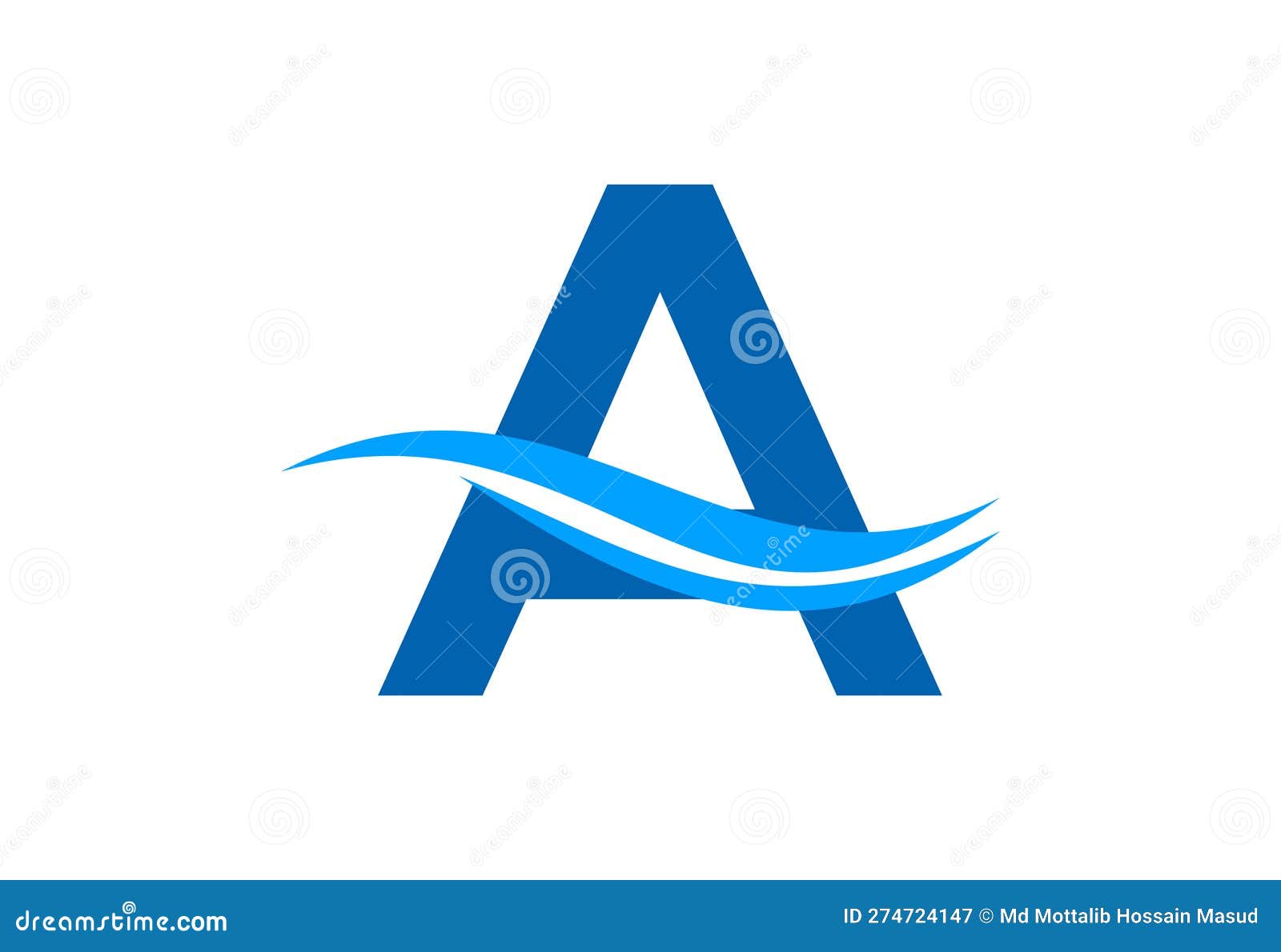 Gradient a Letter Logo Design with Swoosh, Vector Illustration Stock ...