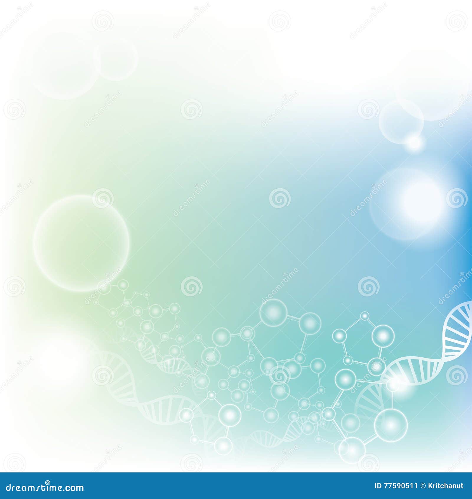 Gradient Light Blue Turquoise Background With Molecular Pattern Vector ...
