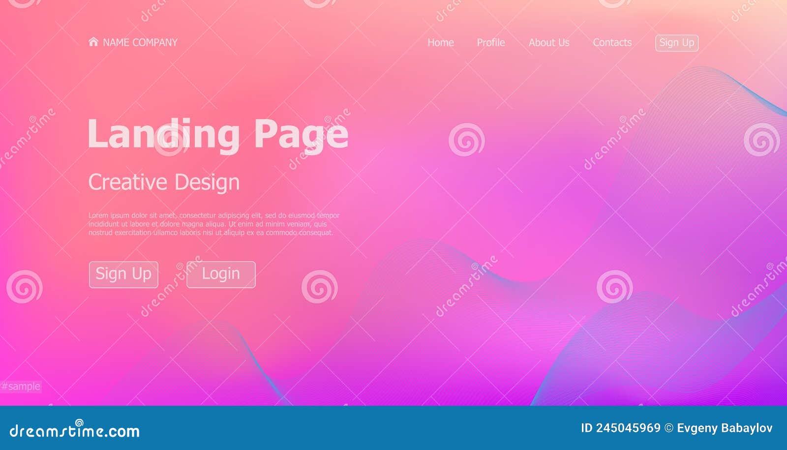 Gradient Light Web Template Landing Page Digital Website Landing Page ...