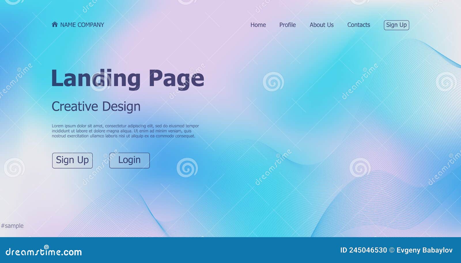 Gradient Light Web Template Landing Page Digital Website Landing Page ...