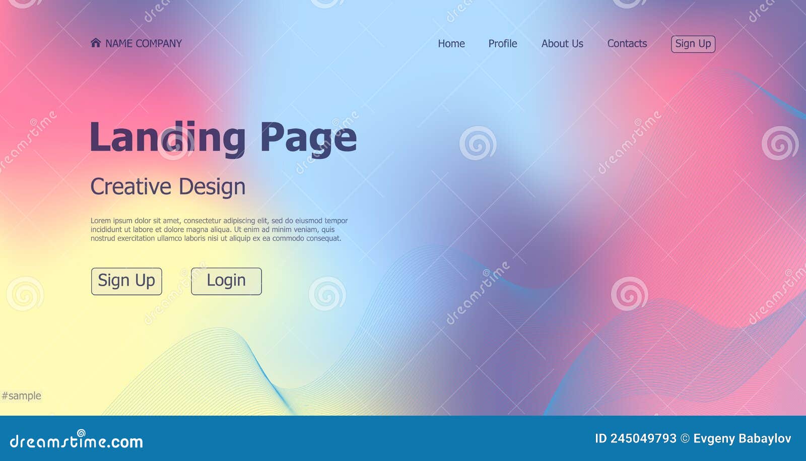 Gradient Light Web Template Landing Page Digital Website Landing Page ...