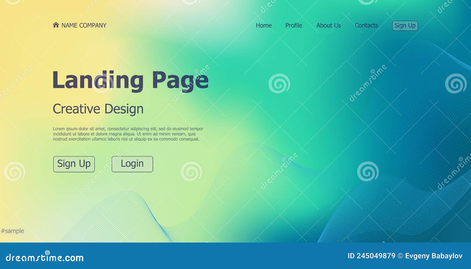 Gradient Light Web Template Landing Page Digital Website Landing Page ...