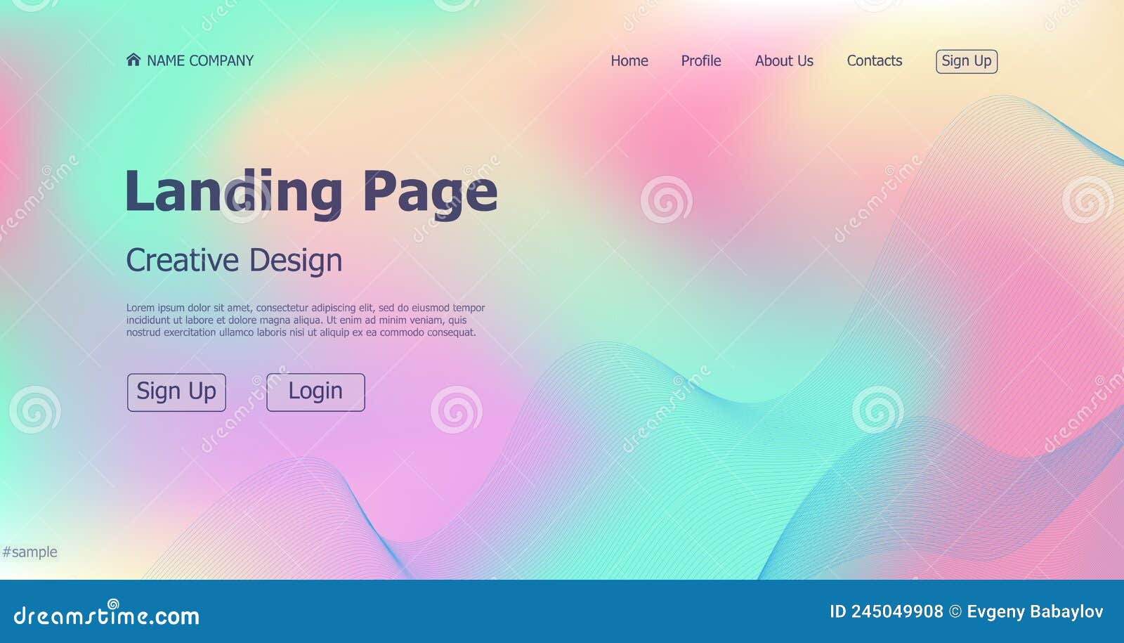Gradient Light Web Template Landing Page Digital Website Landing Page ...
