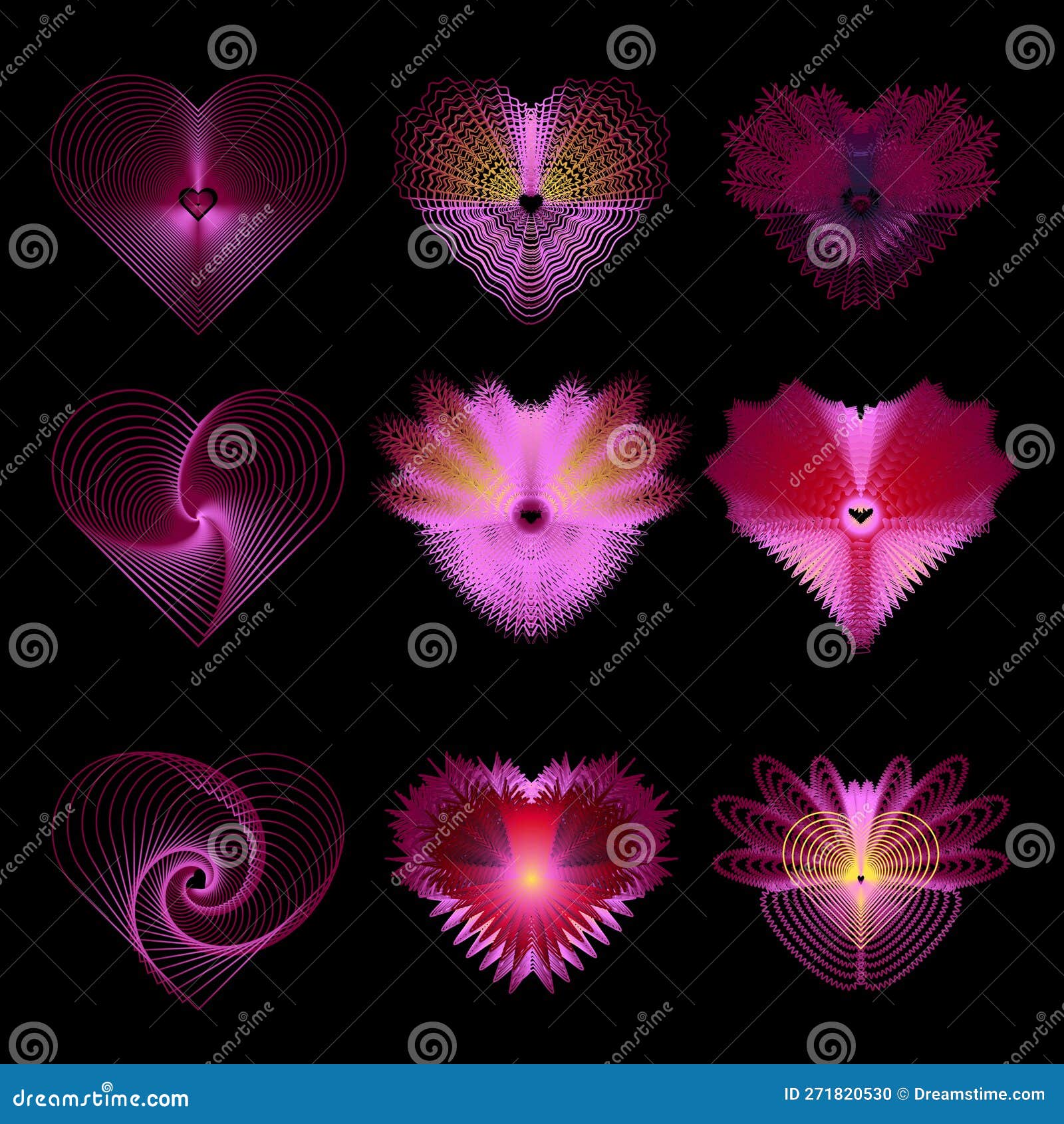 Elegant Gradient Heart: Line Art Vector Elements for Your Design ...