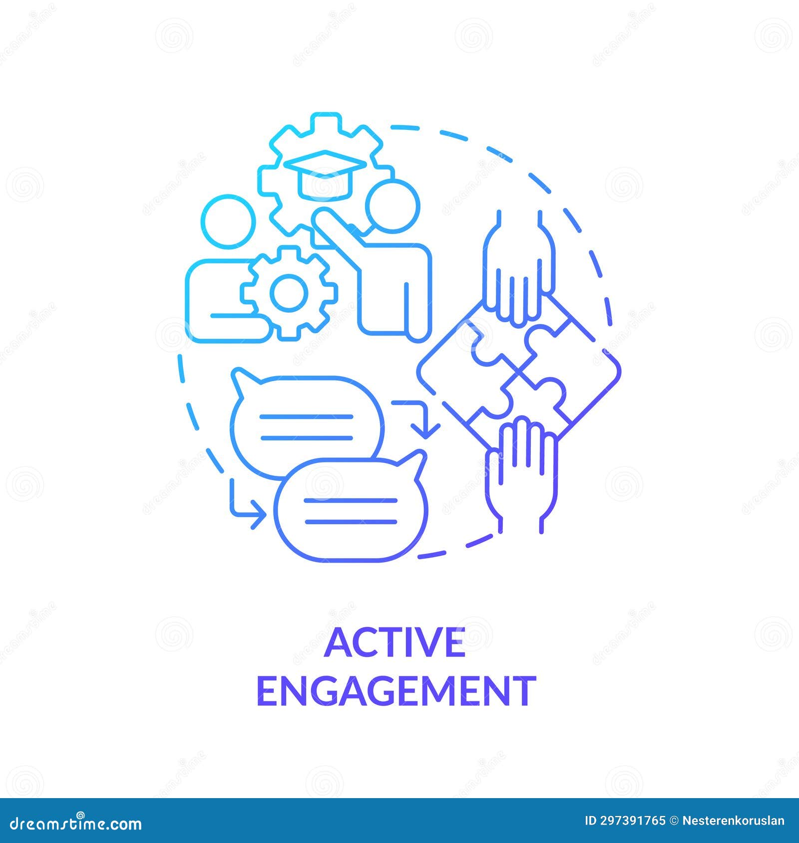 Gradient Line Icon Active Engagement Concept Stock Illustration ...
