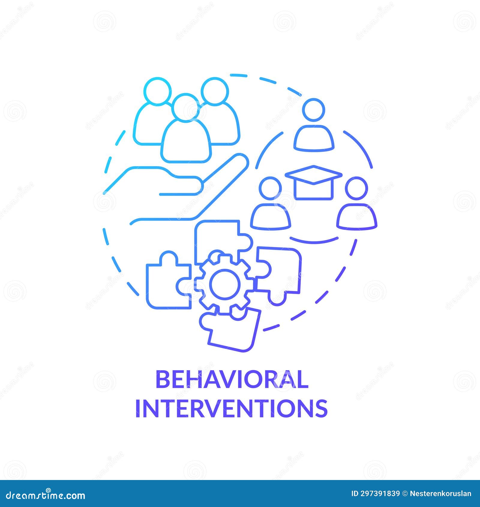 Gradient Line Icon Behavioral Interventions Concept Stock Illustration ...