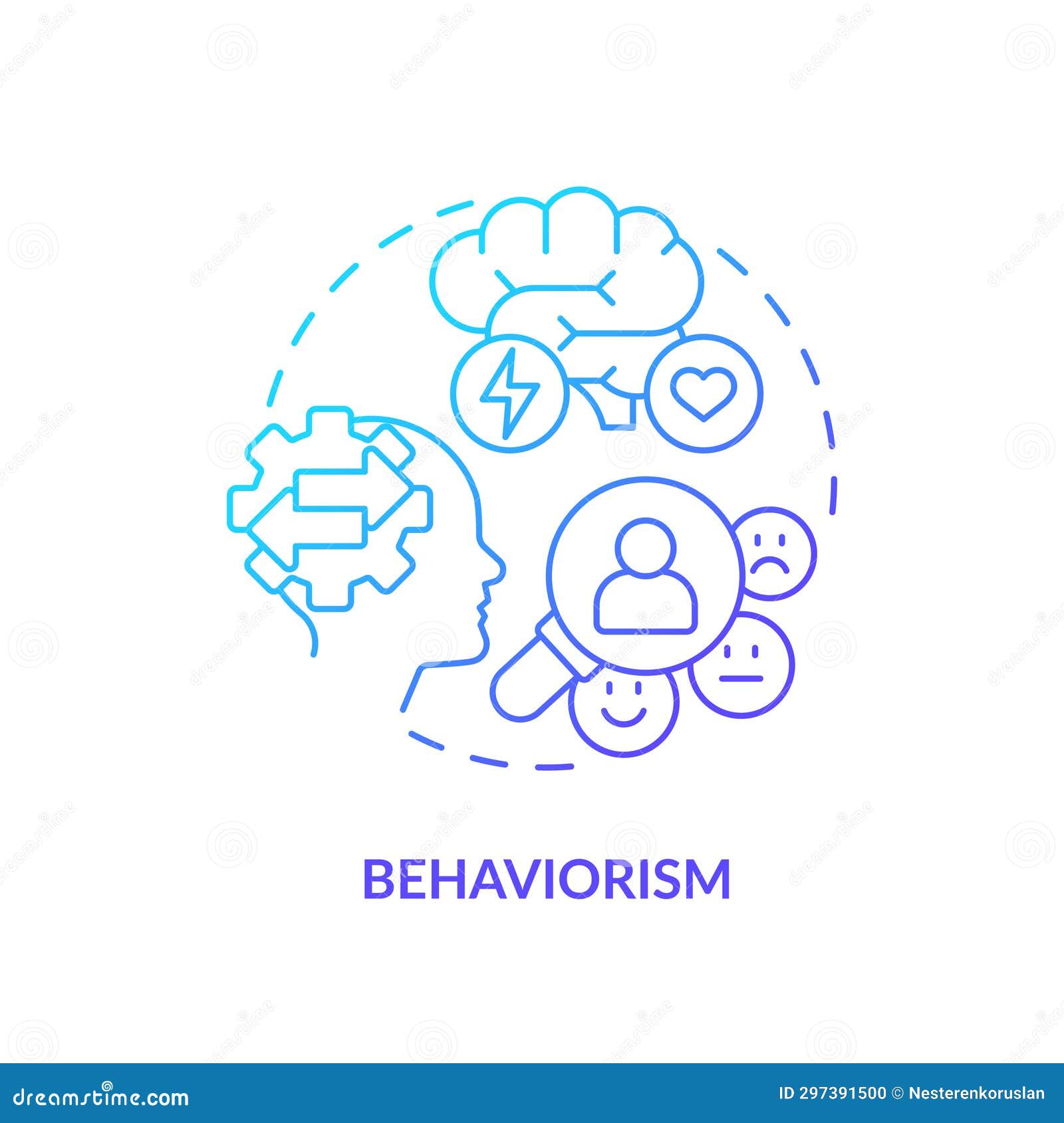 Gradient Line Icon Behaviorism Concept Stock Vector - Illustration of ...