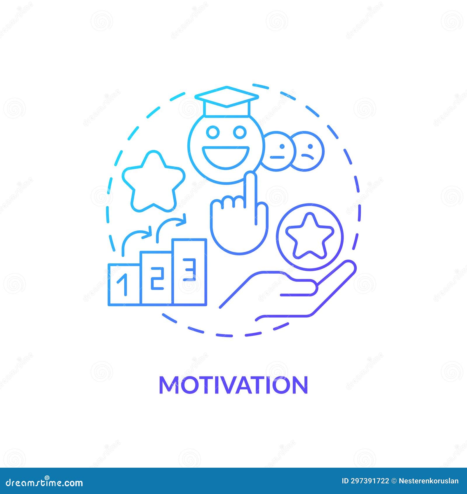 Gradient Line Icon Motivation Concept Stock Illustration - Illustration of cognitive, achieve ...