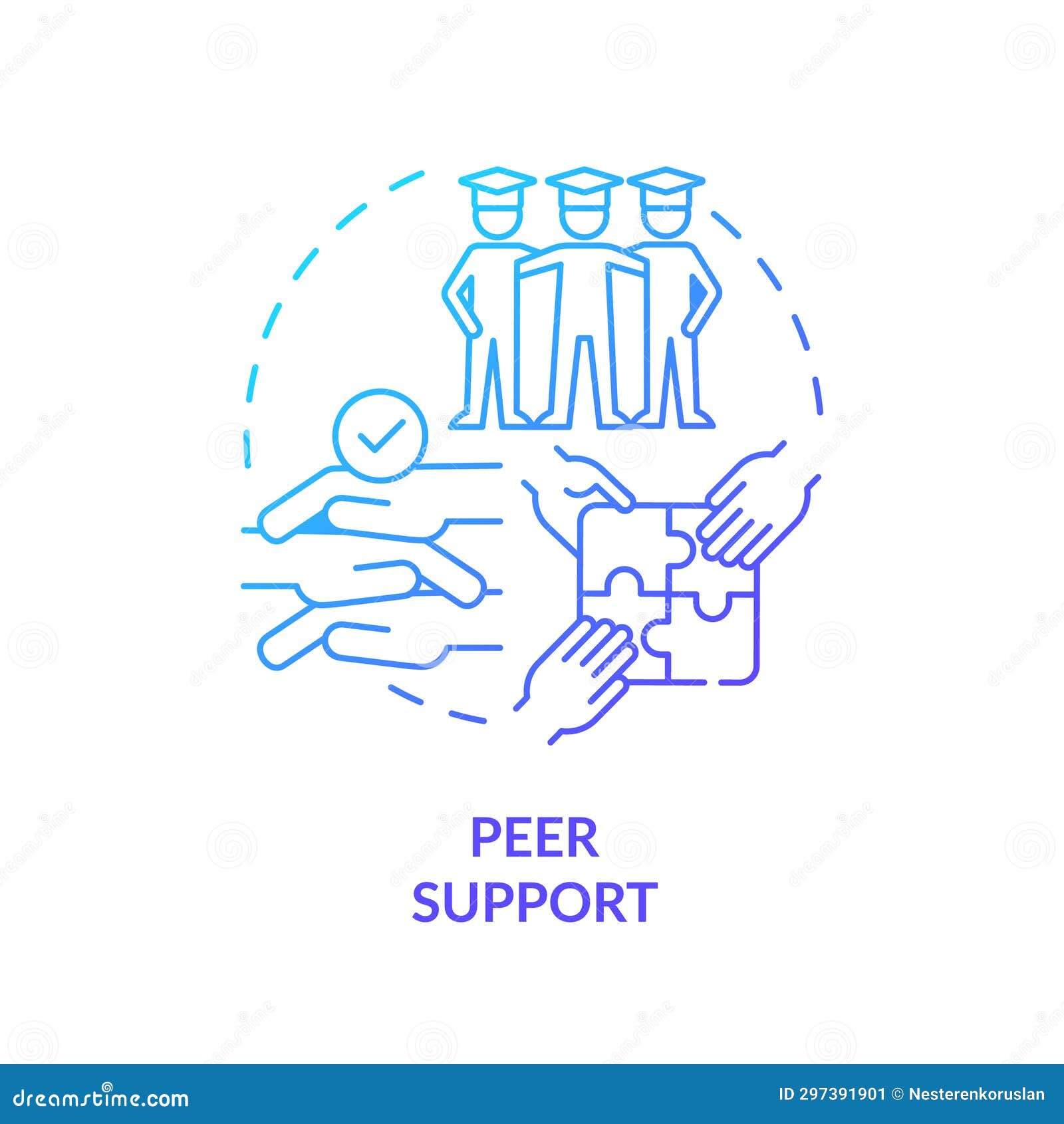 Gradient Line Icon Peer Support Concept Stock Illustration ...