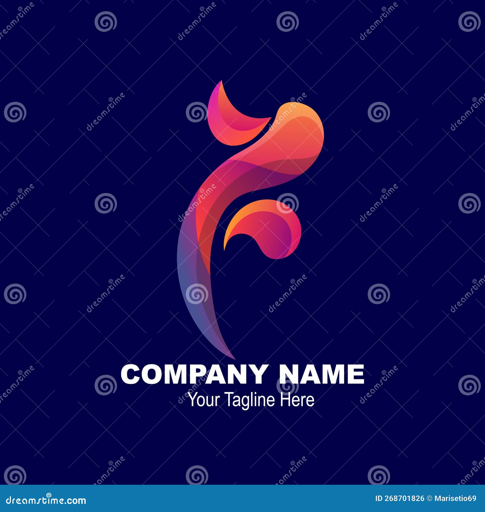 Abstract Shape Fluid Gradient Style Business Logo for Company Stock ...