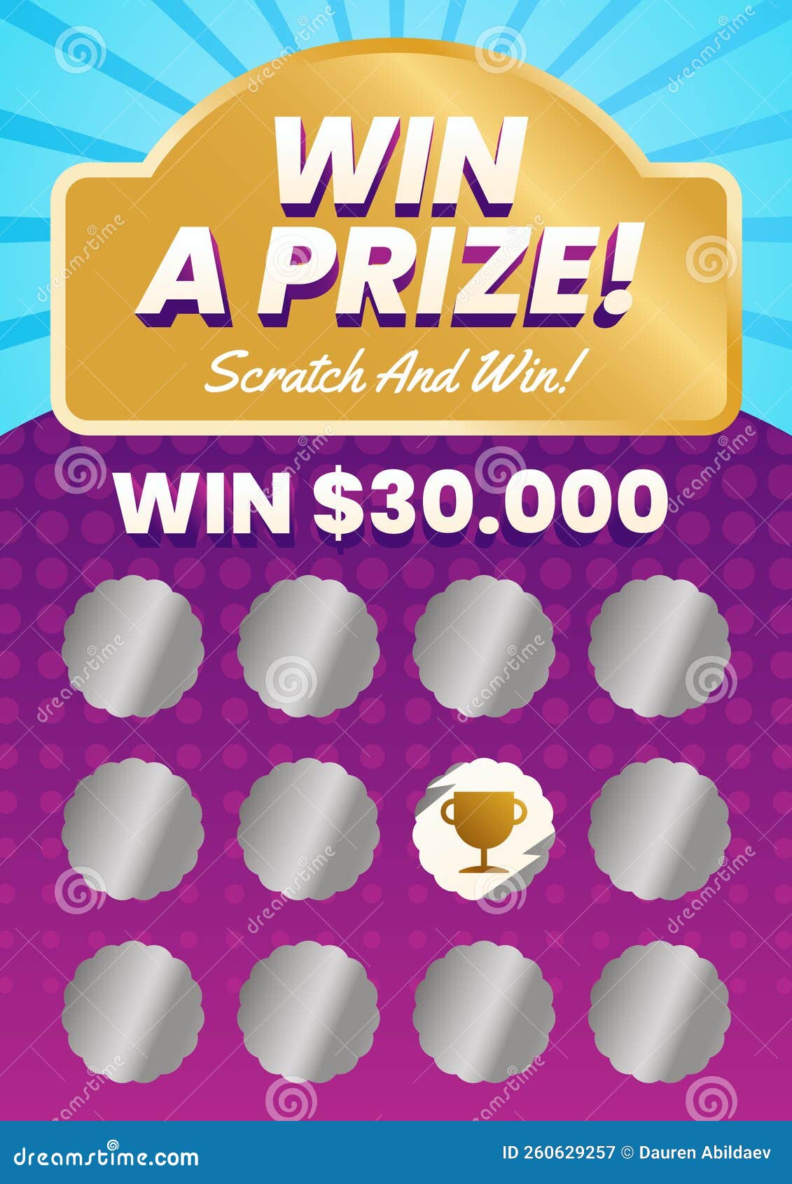 Gradient Lottery Ticket Vector Illustration. Stock Vector - Illustration of dollar, bright ...