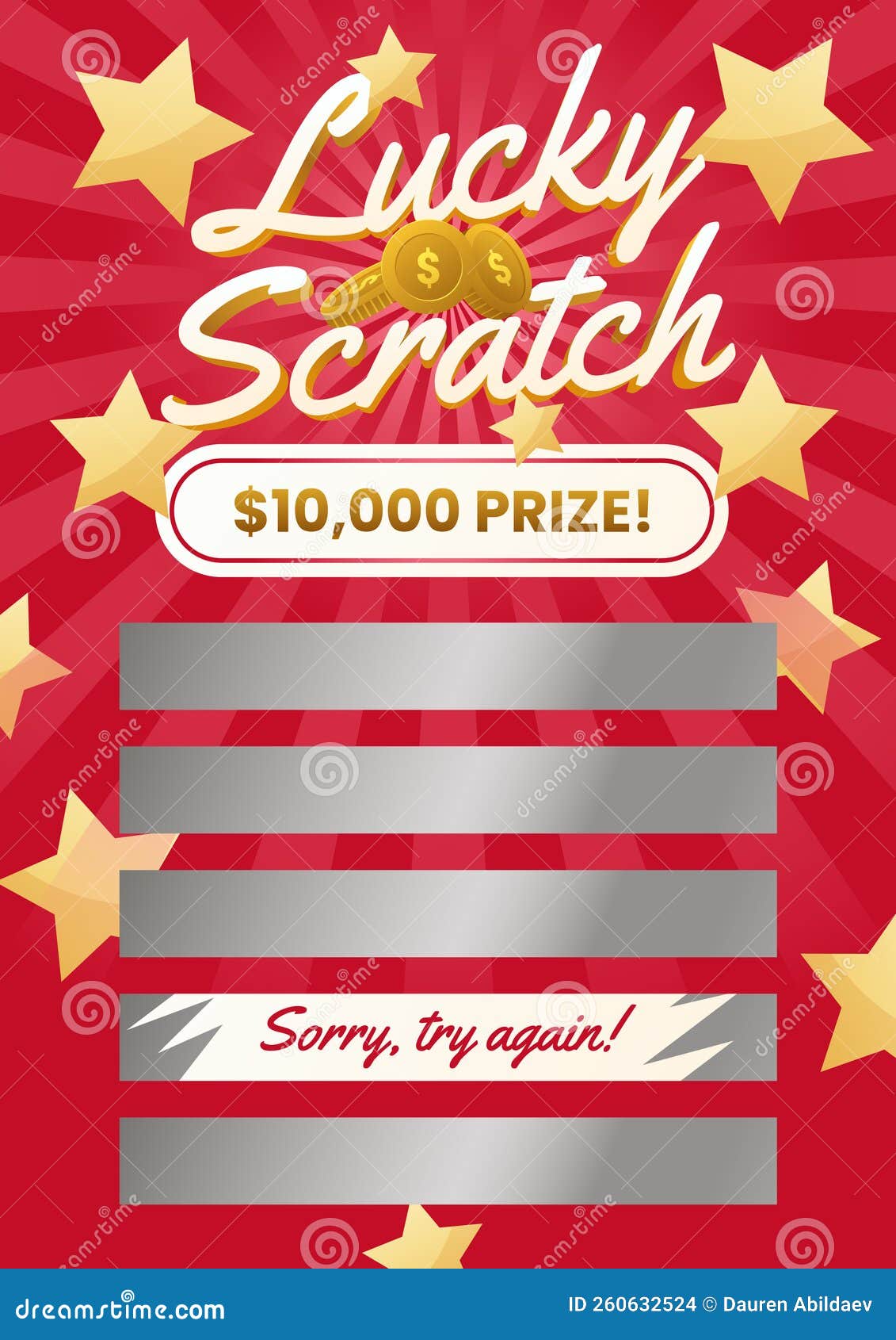 Gradient Lottery Ticket Vector Illustration. Stock Vector ...