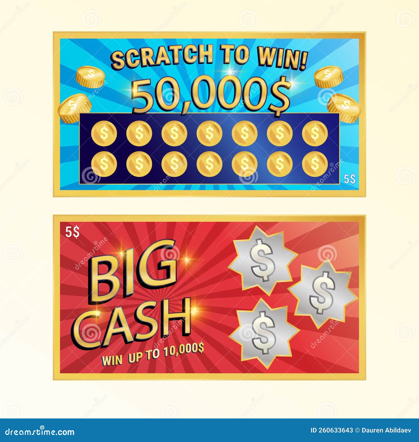 Gradient Lottery Ticket Vector Illustration. Stock Vector ...