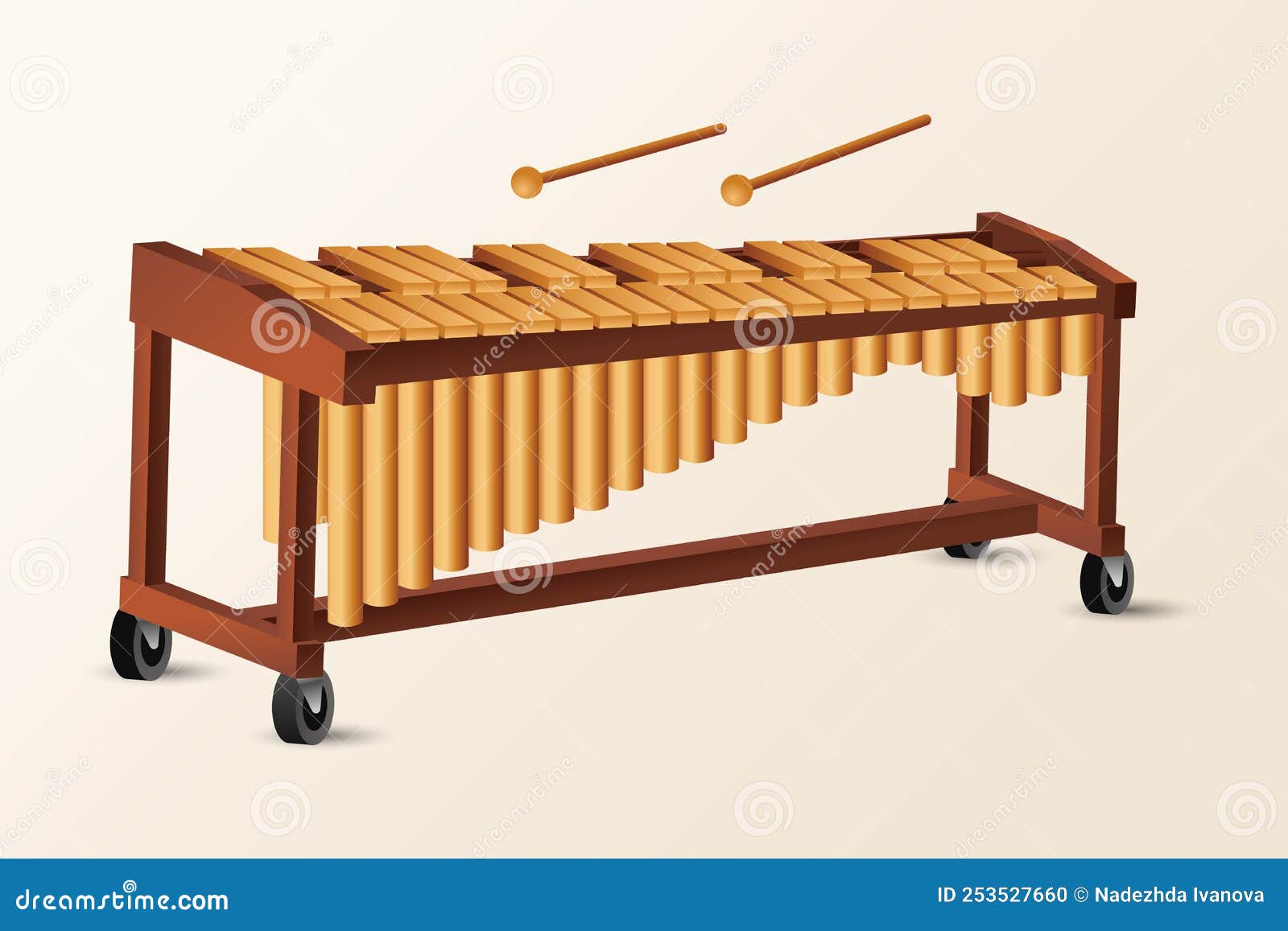 Boy Playing Marimba Cartoon Vector | CartoonDealer.com #315452875