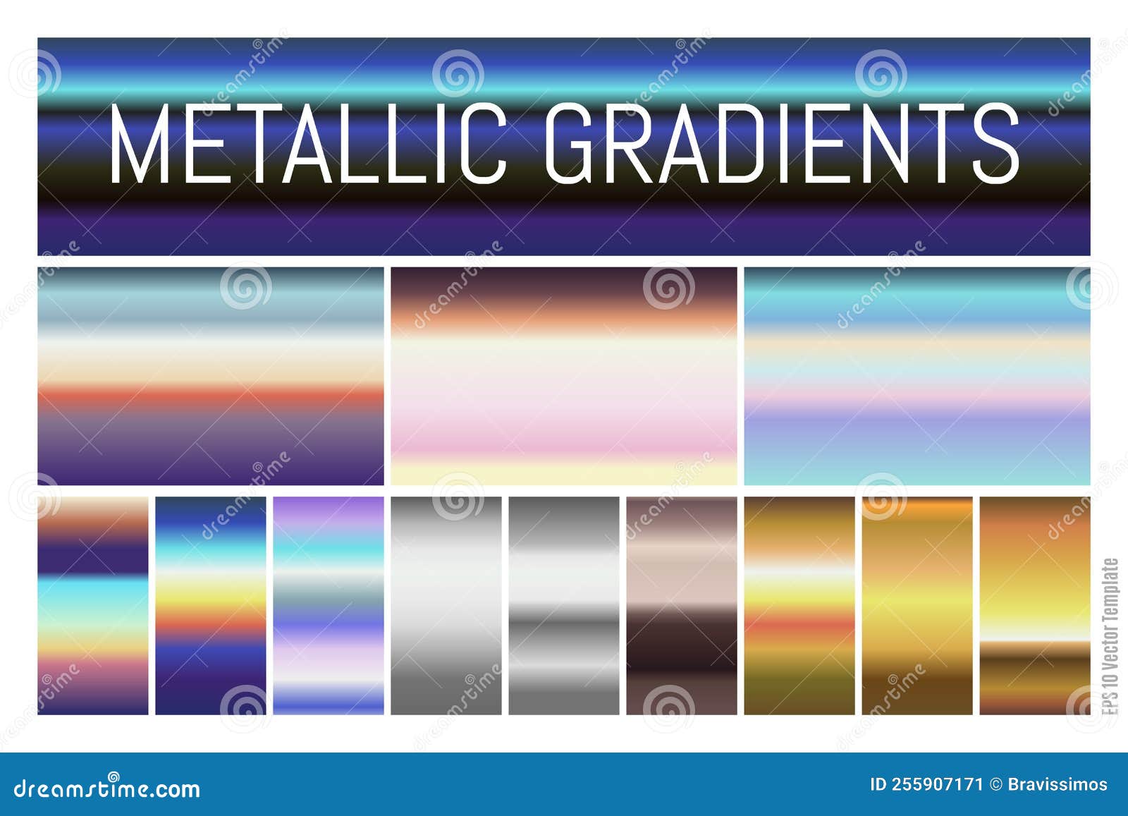 Gradient Metallic Shiny Wallpaper Element Vector Background. Colorful ...