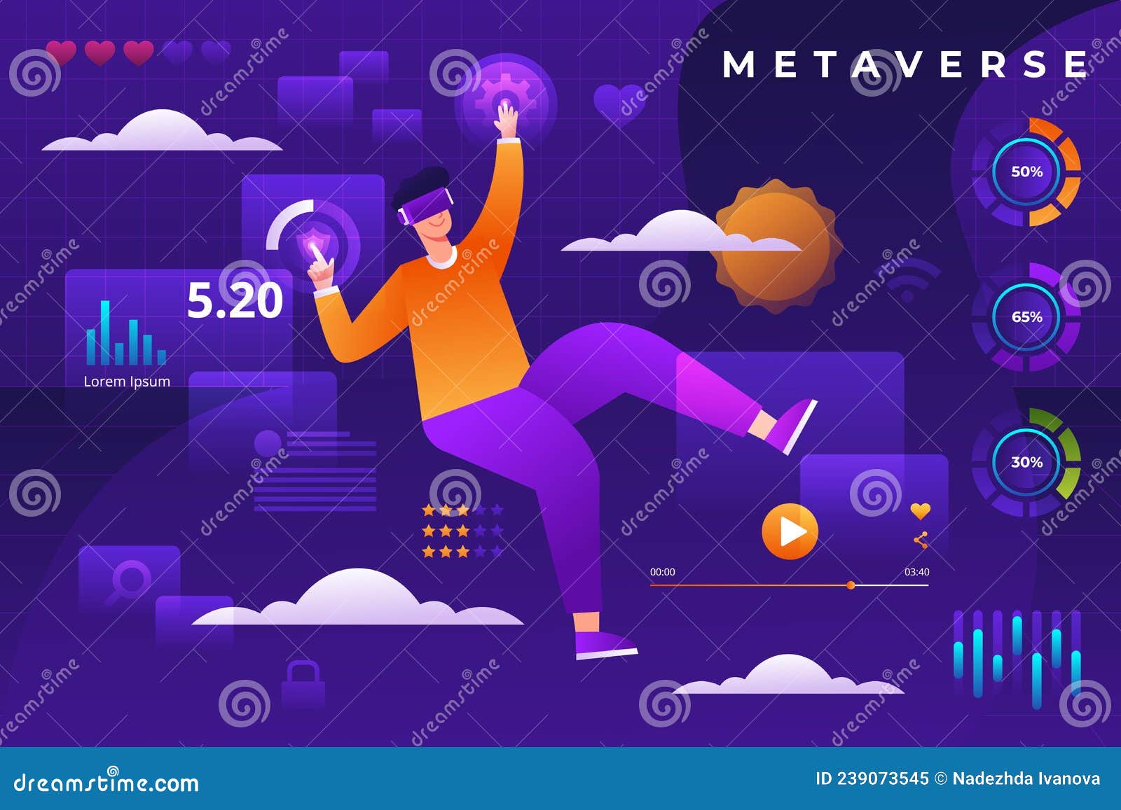 Metaverse Background Game 3d Abstract Cyber Technology Logo. Futuristic ...