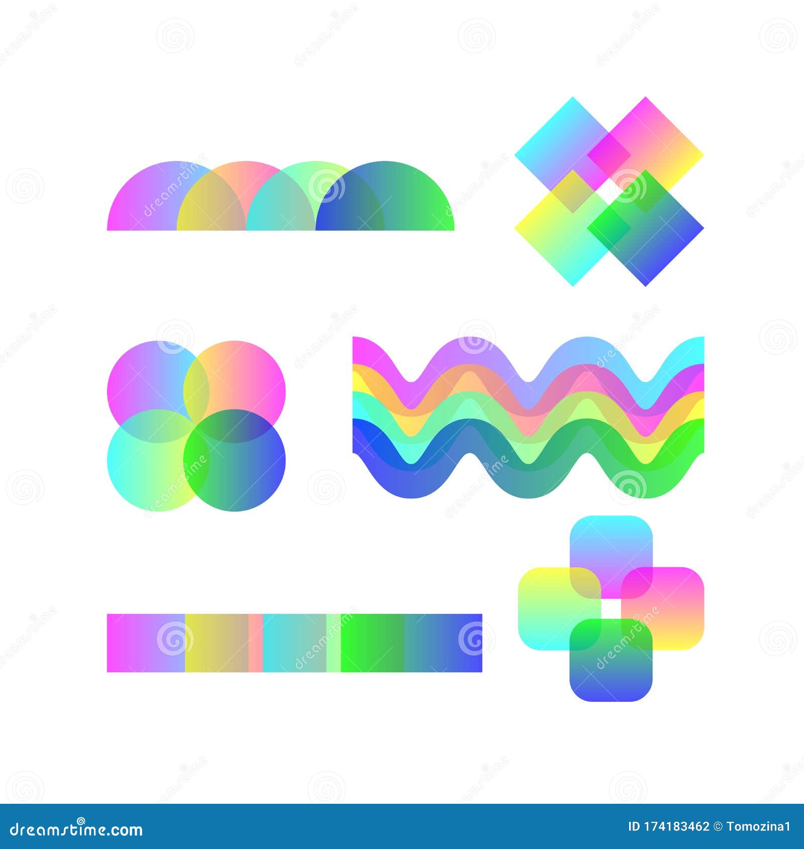 Gradient Minimal Vector Shapes Stock Vector - Illustration of creative ...