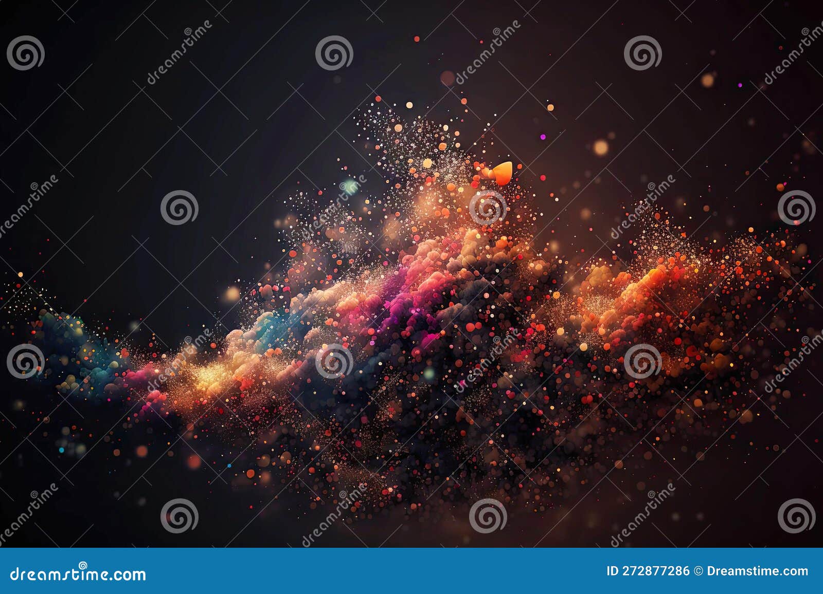 Gradient Mixture of Flying Multi-colored Splashes As 3D Render Abstract ...