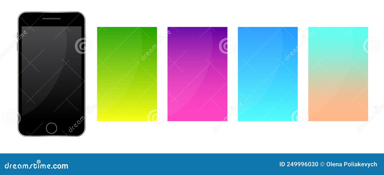 Gradient Mobile Phone. Web Ui Design. Smartphone Interface. Vector ...