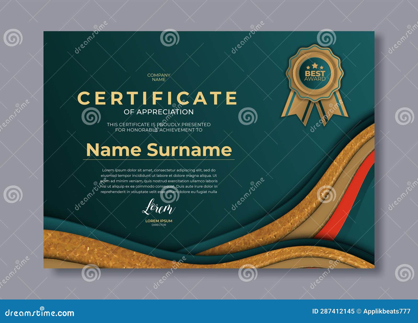 Gradient Modern Certificate Template Stock Vector - Illustration of office, certified: 287412145