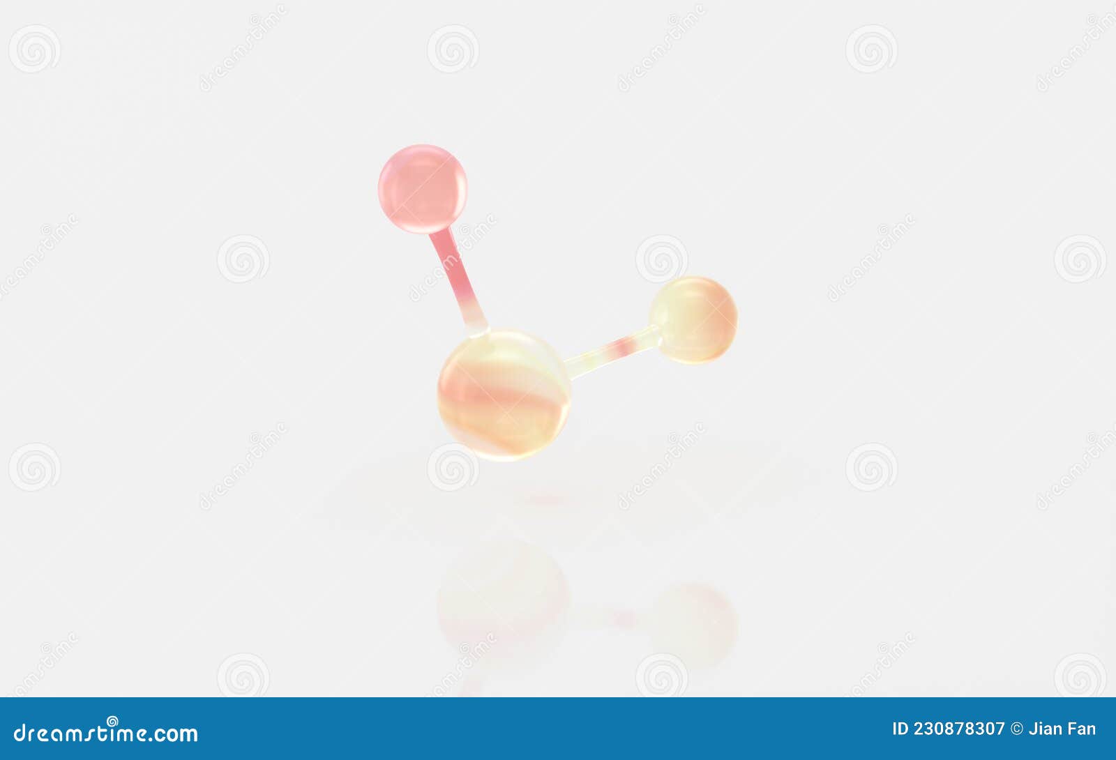 Gradient Molecules with White Background, 3d Rendering Stock ...