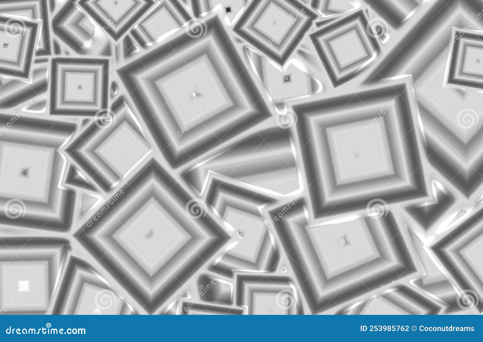 Gradient Monochrome Geometric Various Size Square Frame Pattern Stock ...