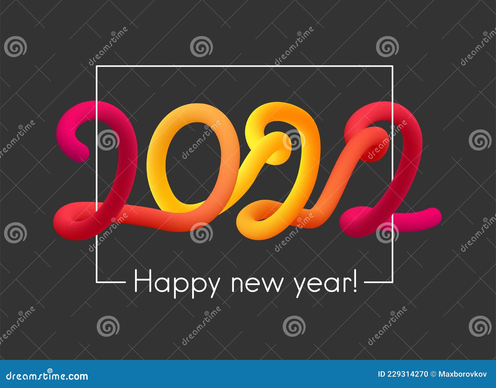 2022 Gradient Multicolored Balloon Sign Stock Vector - Illustration of ...