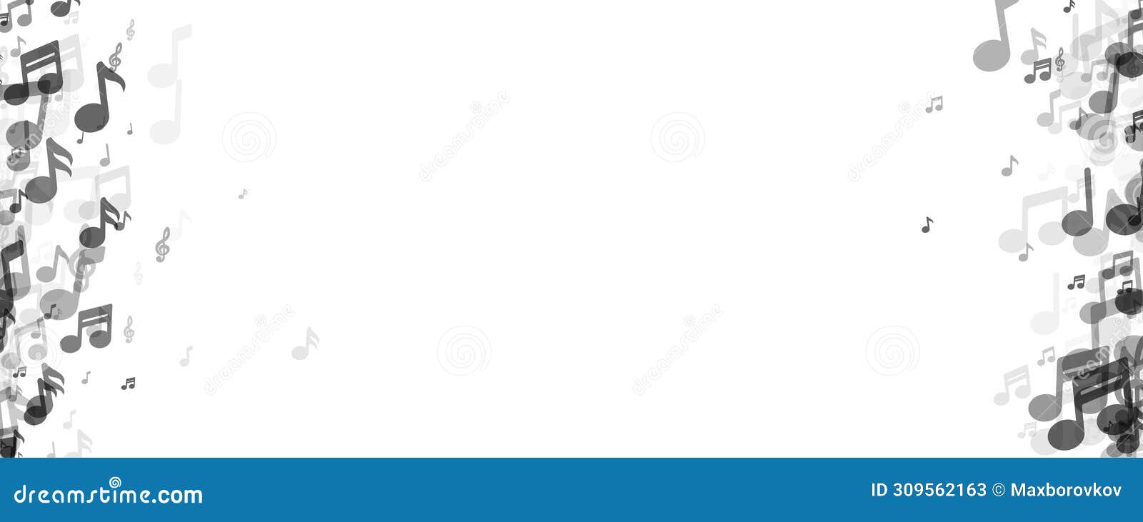 Grayscale Music Notes Fade stock vector. Illustration of sound - 309562163