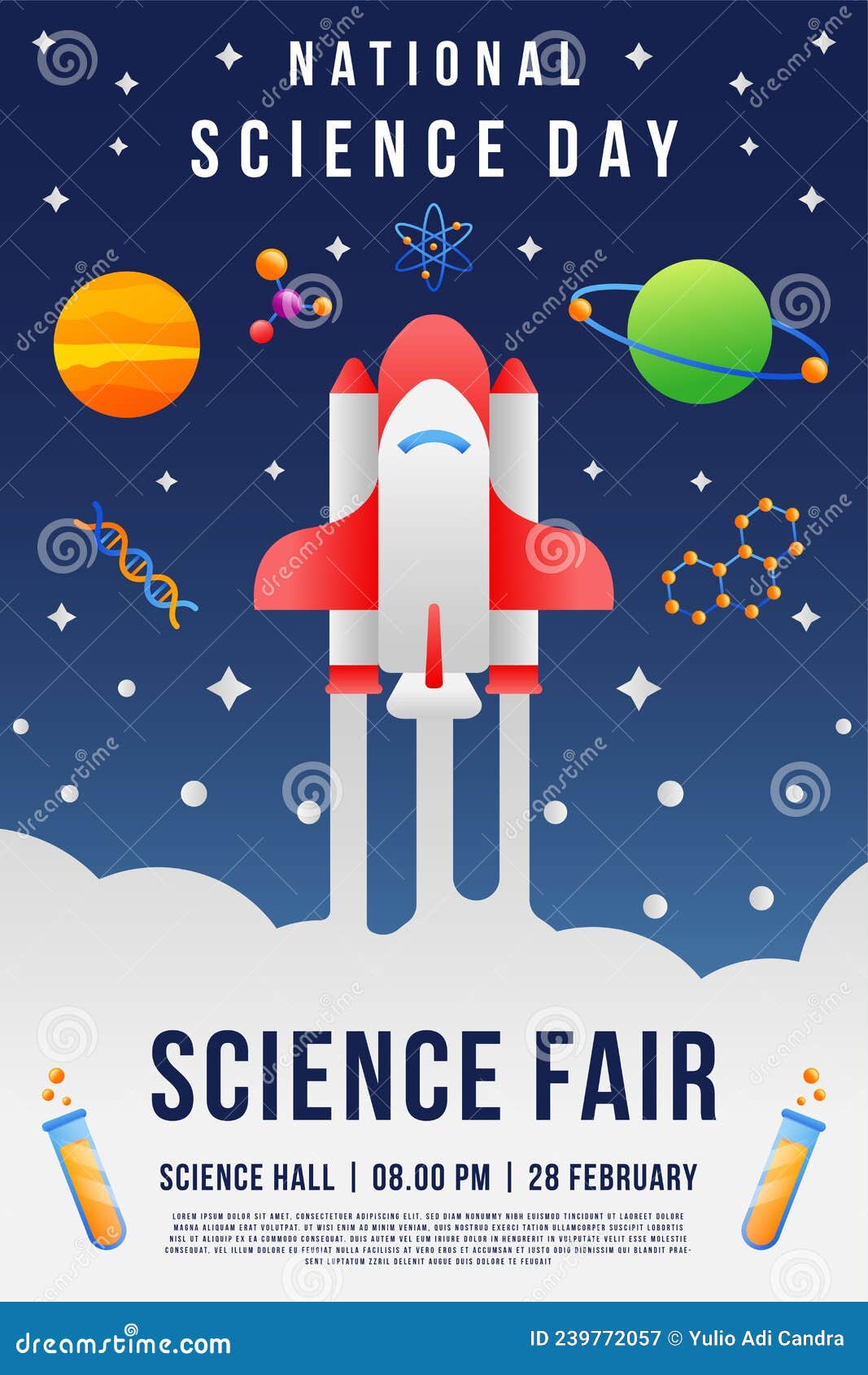 Gradient National Science Day Vertical Poster Banner for Science Fair ...