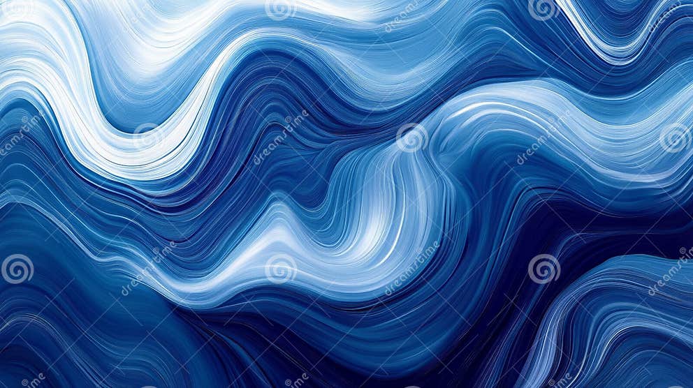 Gradient from Navy To Royal Blue, with Bold, Sweeping Wavy Lines in ...