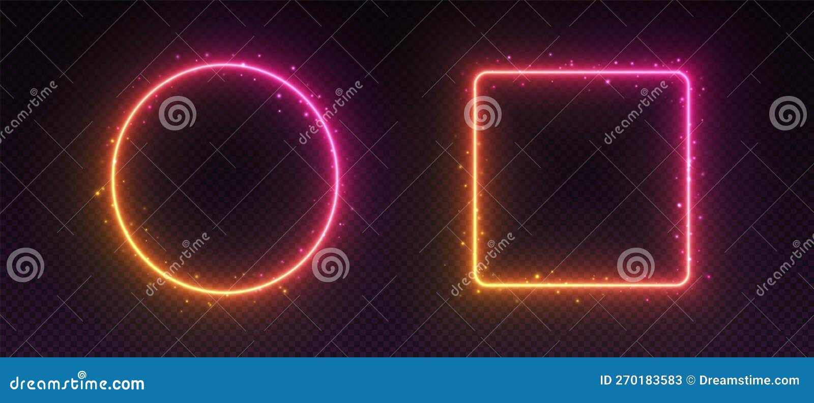 Gradient Neon Frames, Glowing Borders with Smoke and Sparkles, Led ...