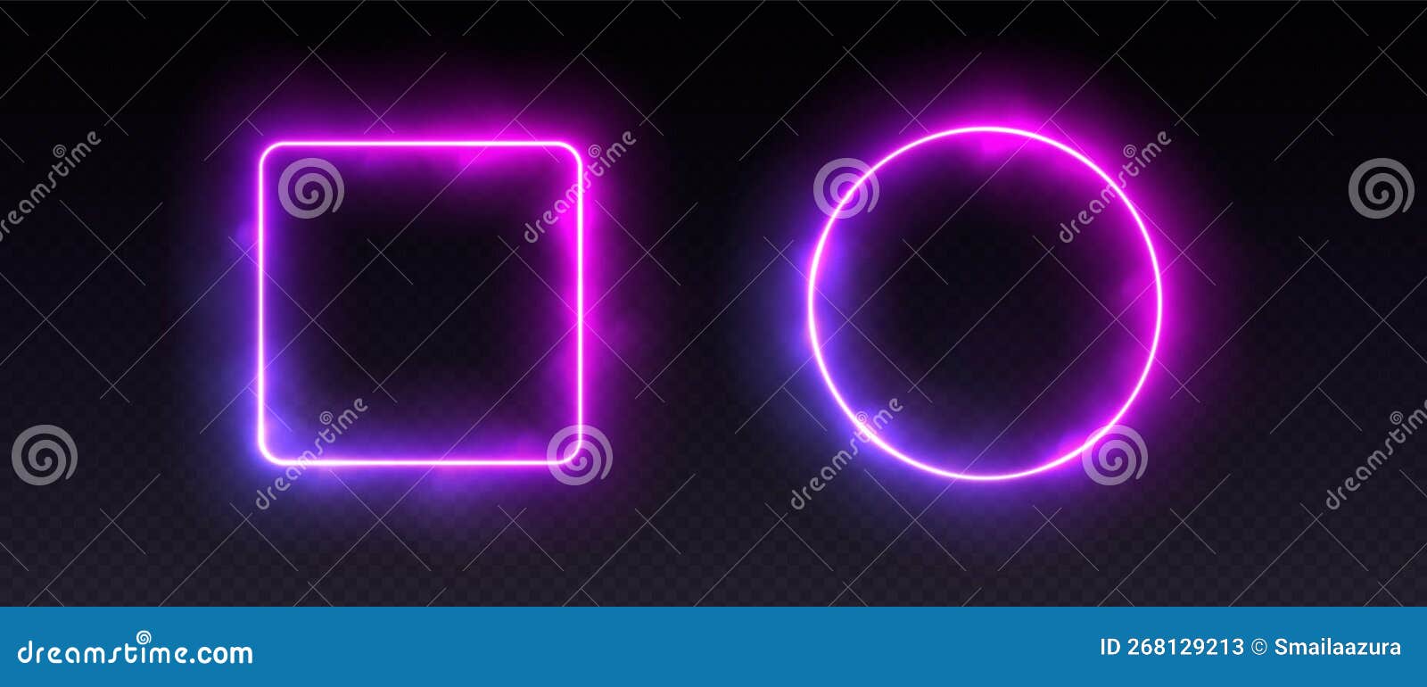 Gradient Neon Frames with Smoke, Purple-pink Led Borders with Mist ...