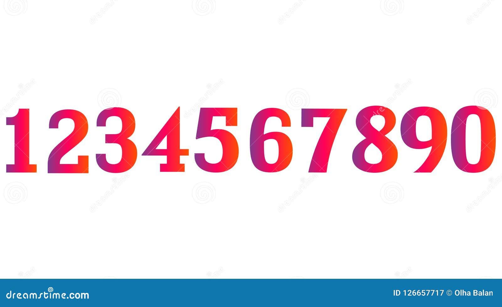 Gradient Numbers Set stock illustration. Illustration of alphabet ...