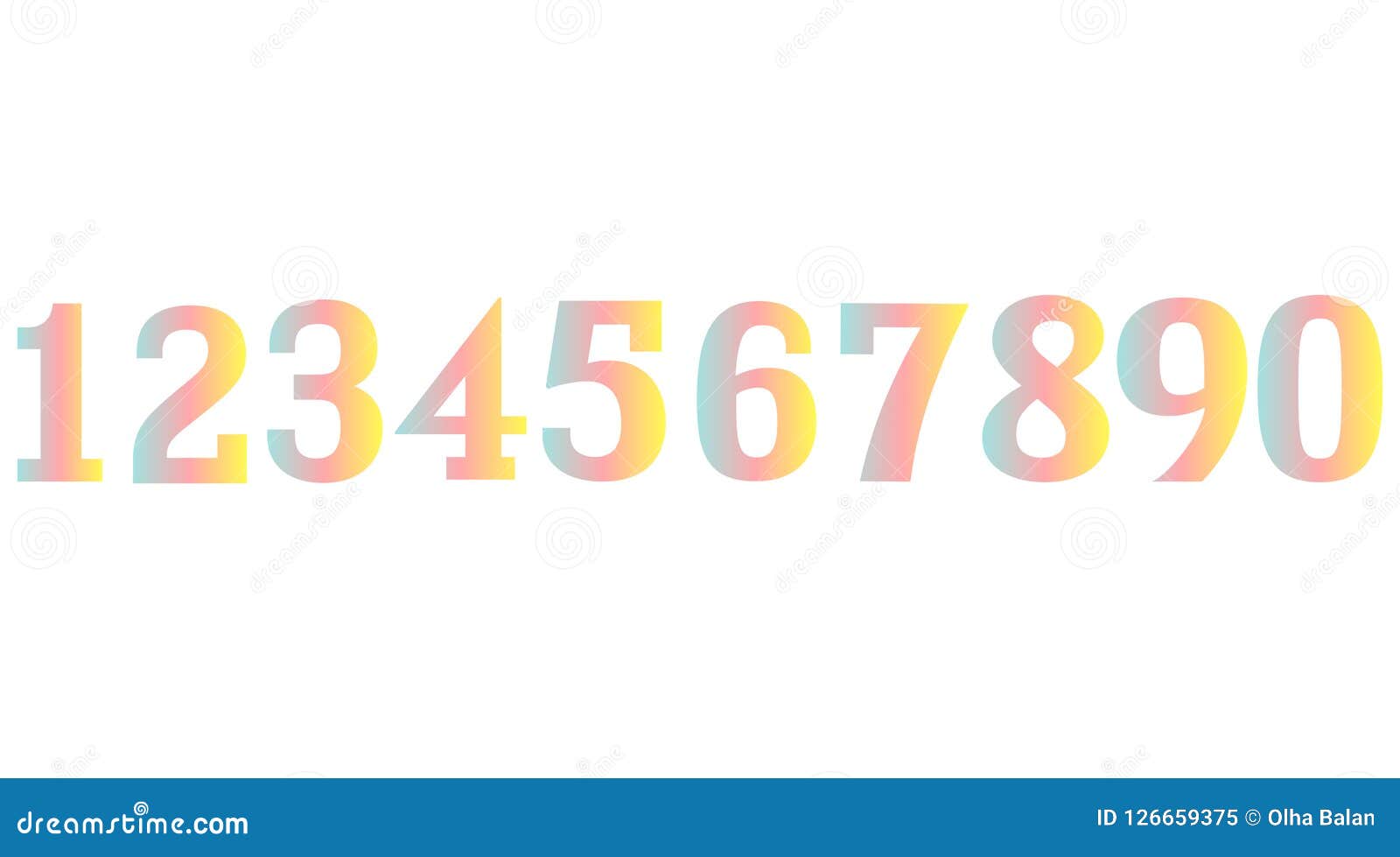 Gradient Numbers Set stock vector. Illustration of knowledge - 126659375