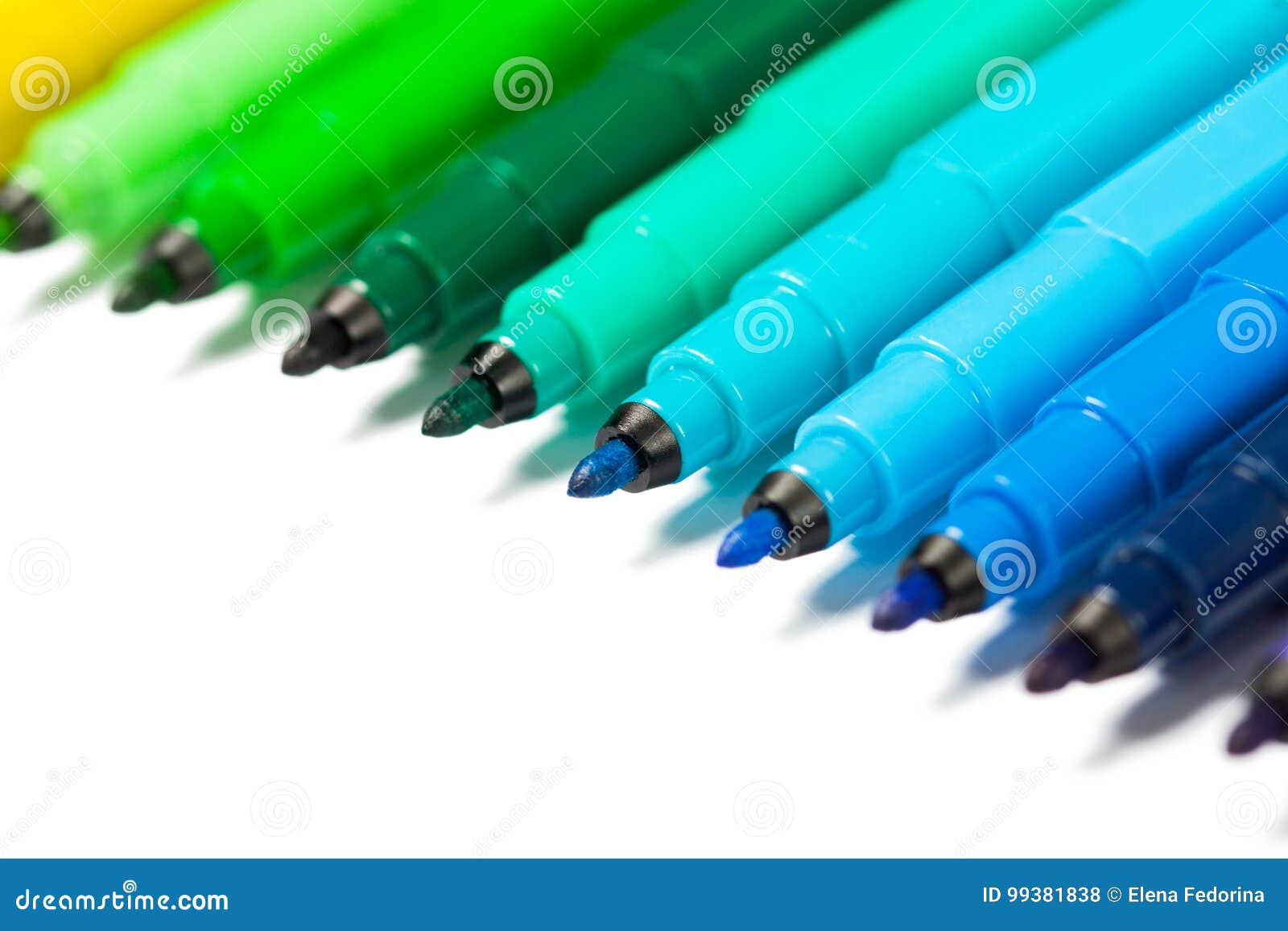 Gradient from Open Felt Tip Pens Stock Photo - Image of graphic, black ...