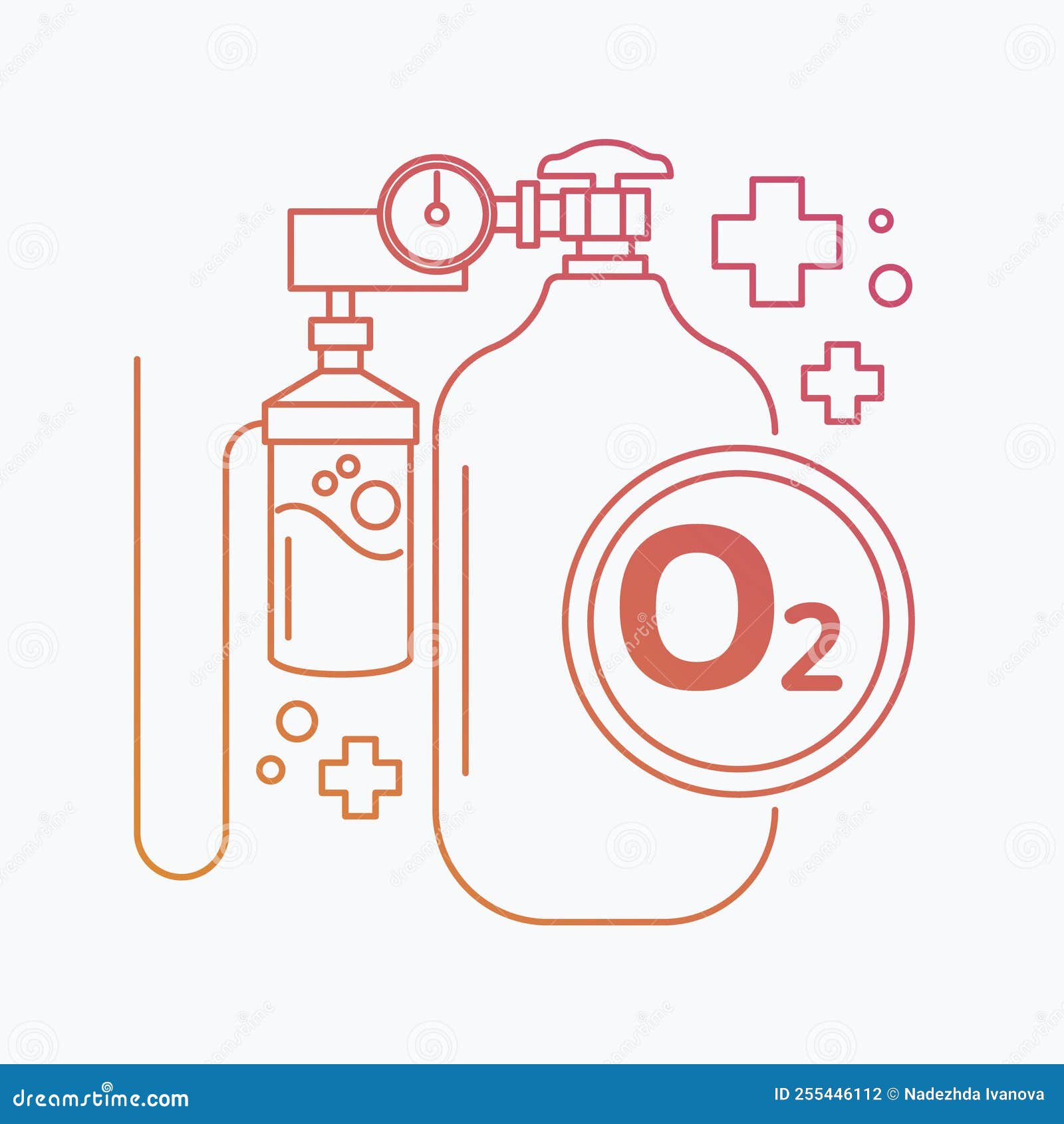 Gradient Oxygen Tank Symbol Vector Illustration. Stock Vector ...