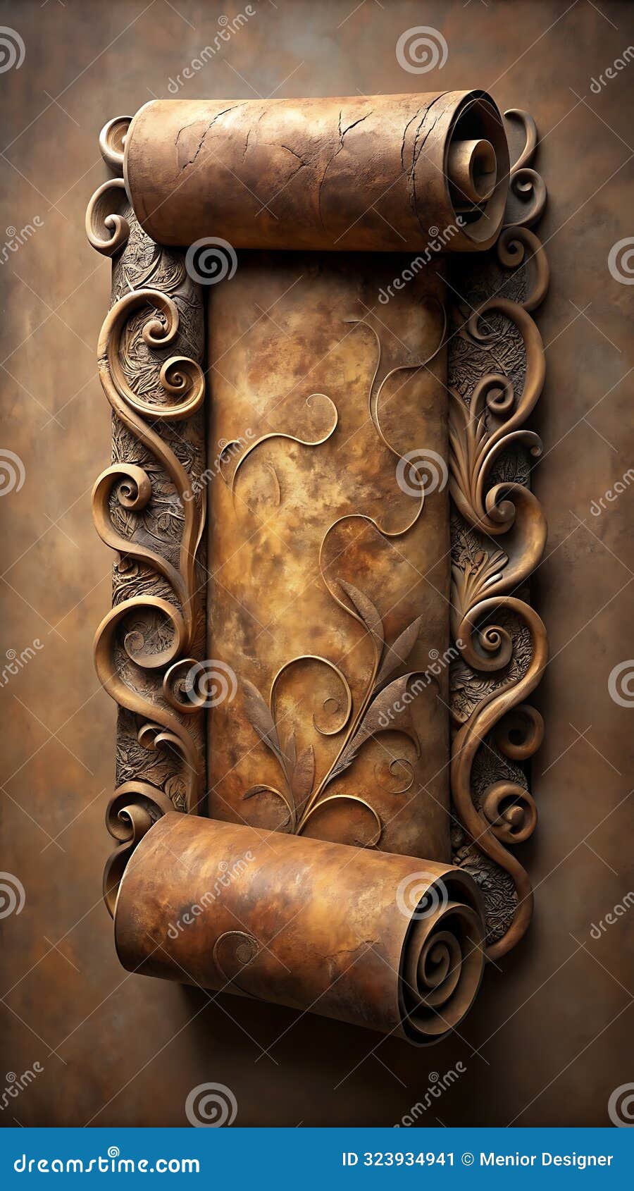 Design a Parchment-to-dark Brown Gradient with Ornate Scrollwork and ...