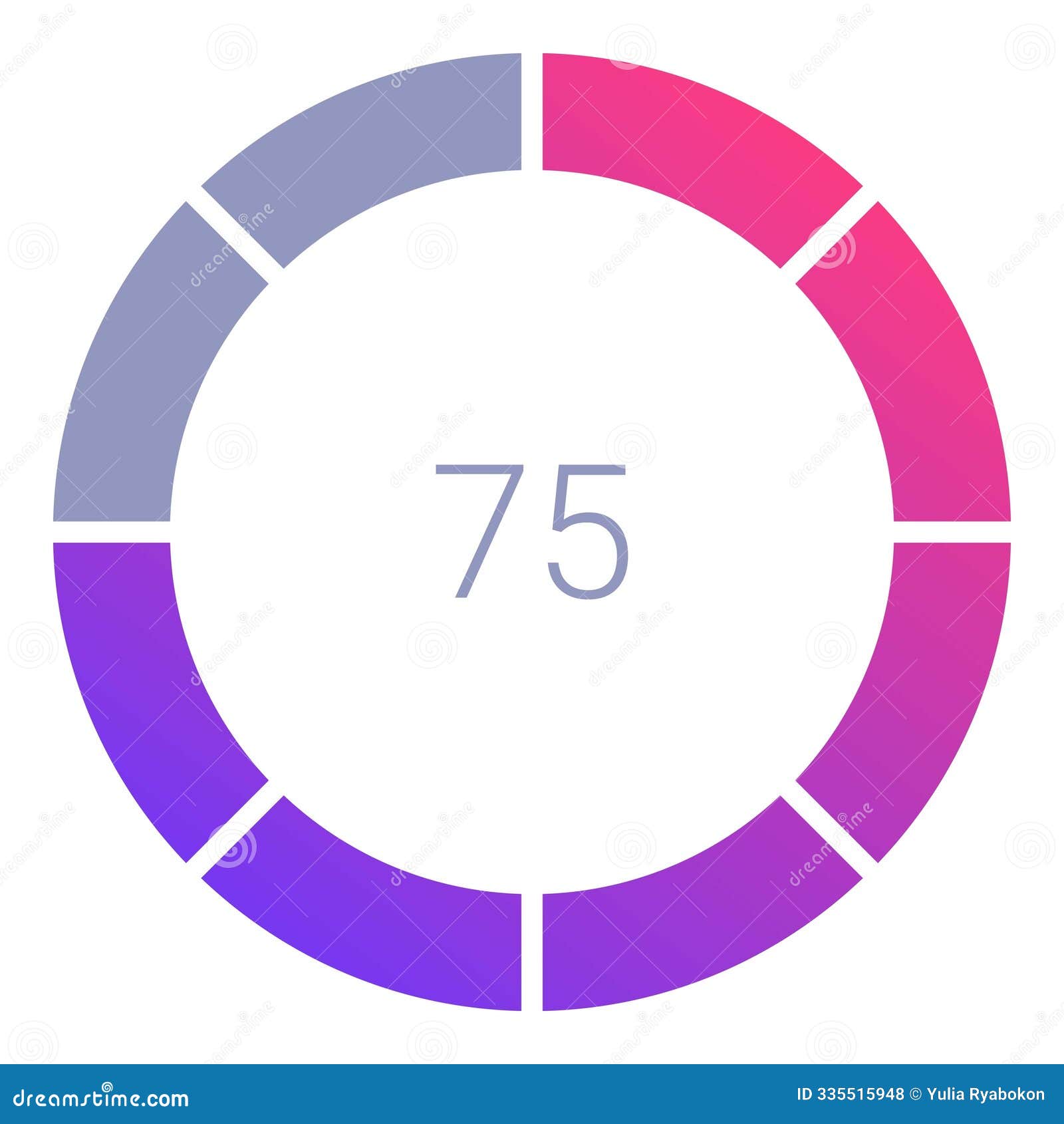 Colorful Circular Chart Showing 75 Percent Completion Progress Stock ...