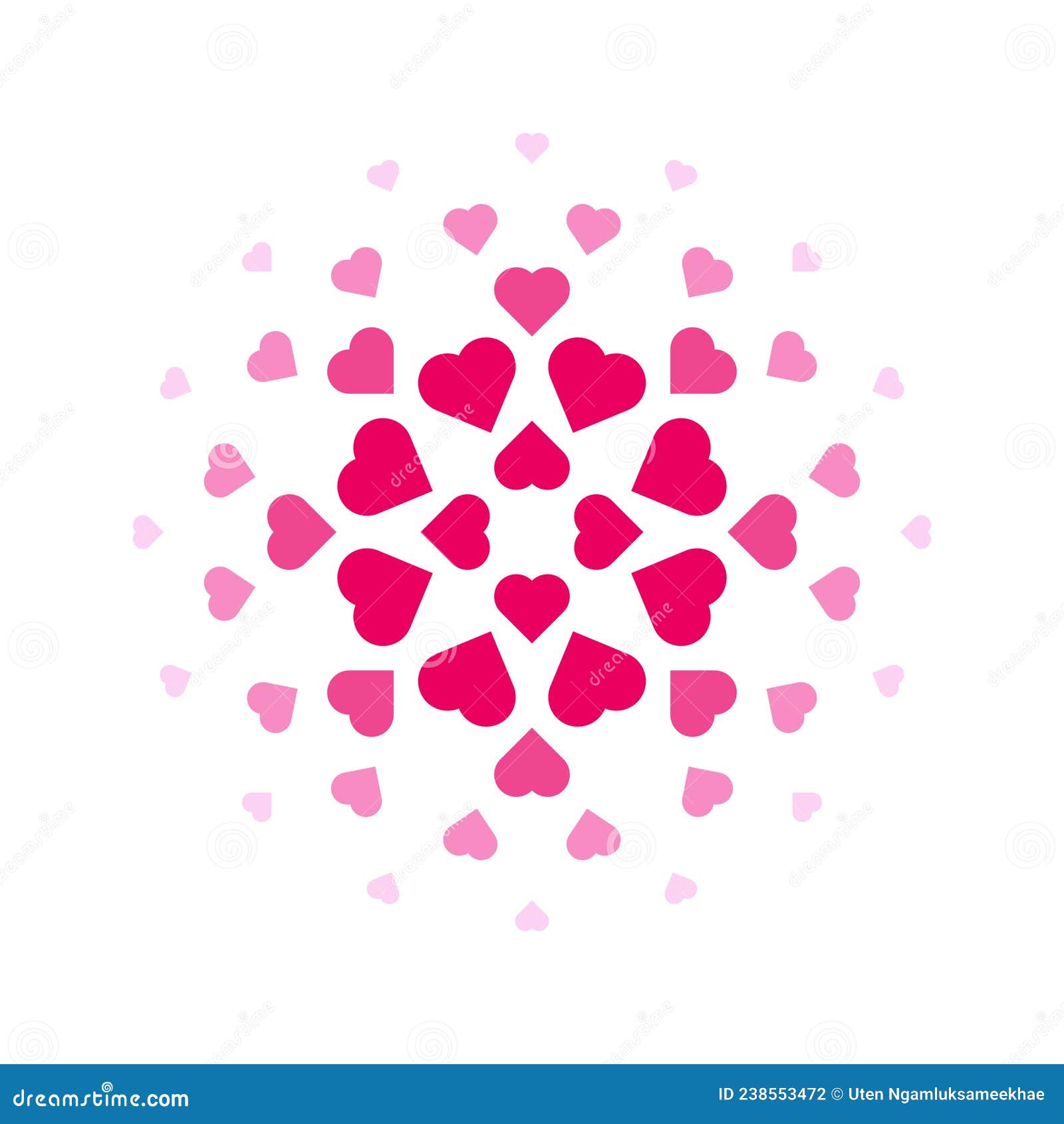 Gradient Pink Heart Circle Pattern Stock Vector - Illustration of ...