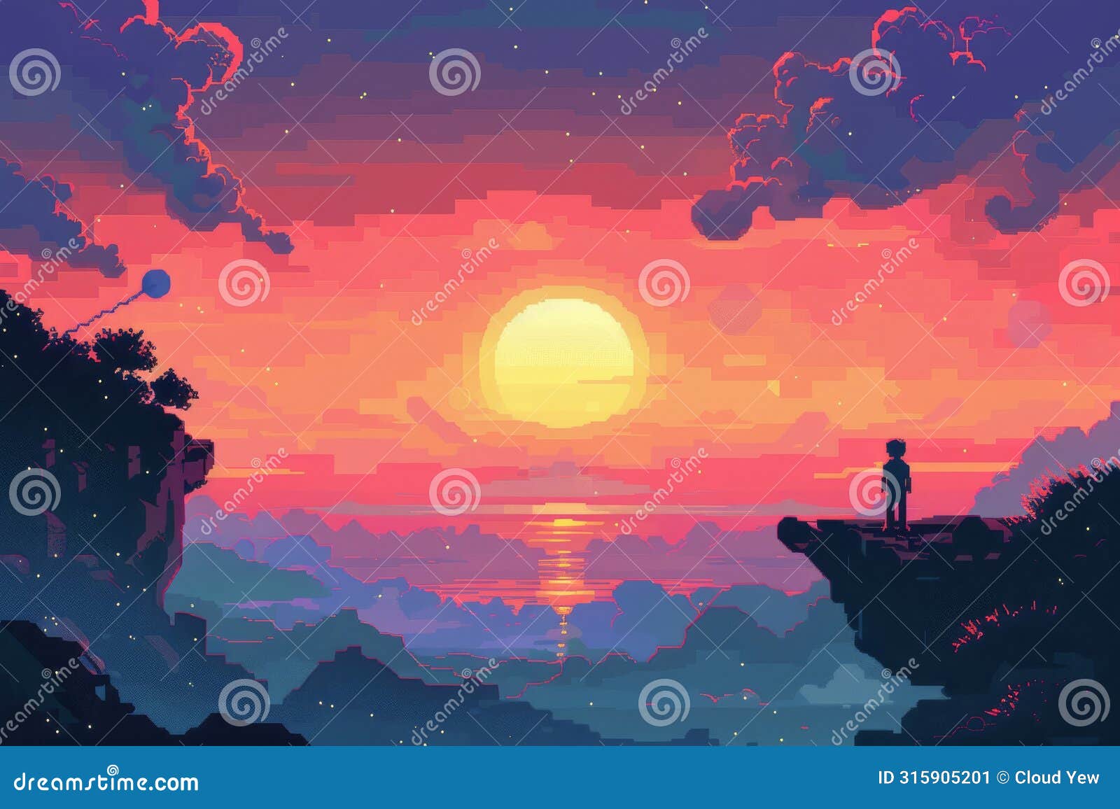 Gradient Pixel Art for a Retro and Nostalgic Design Stock Illustration ...