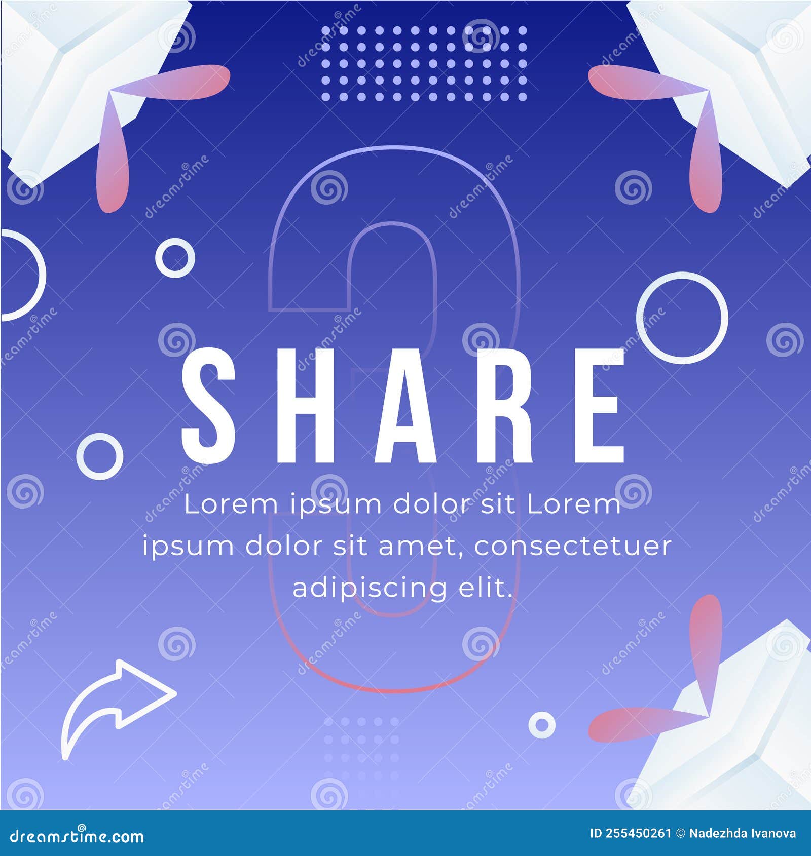 Gradient Posts Giveaway Template Vector Illustration. Stock Vector ...