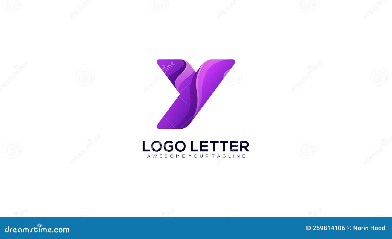 Gradient Purple Y Letter Logo, Minimal Logo Design Vector Template ...