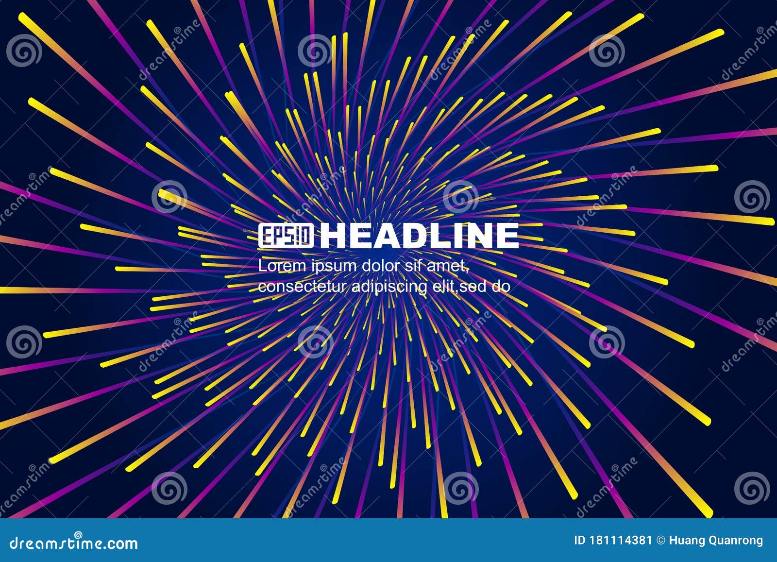 Gradient Radioactive Lines Poster Background. Stock Vector ...