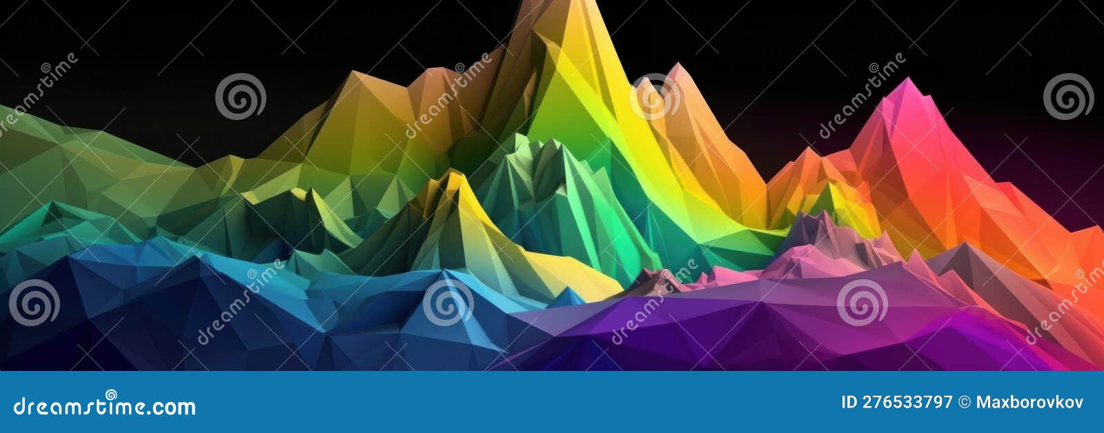 Gradient Rainbow Colored Topographic Grid Terrain with Hills and ...