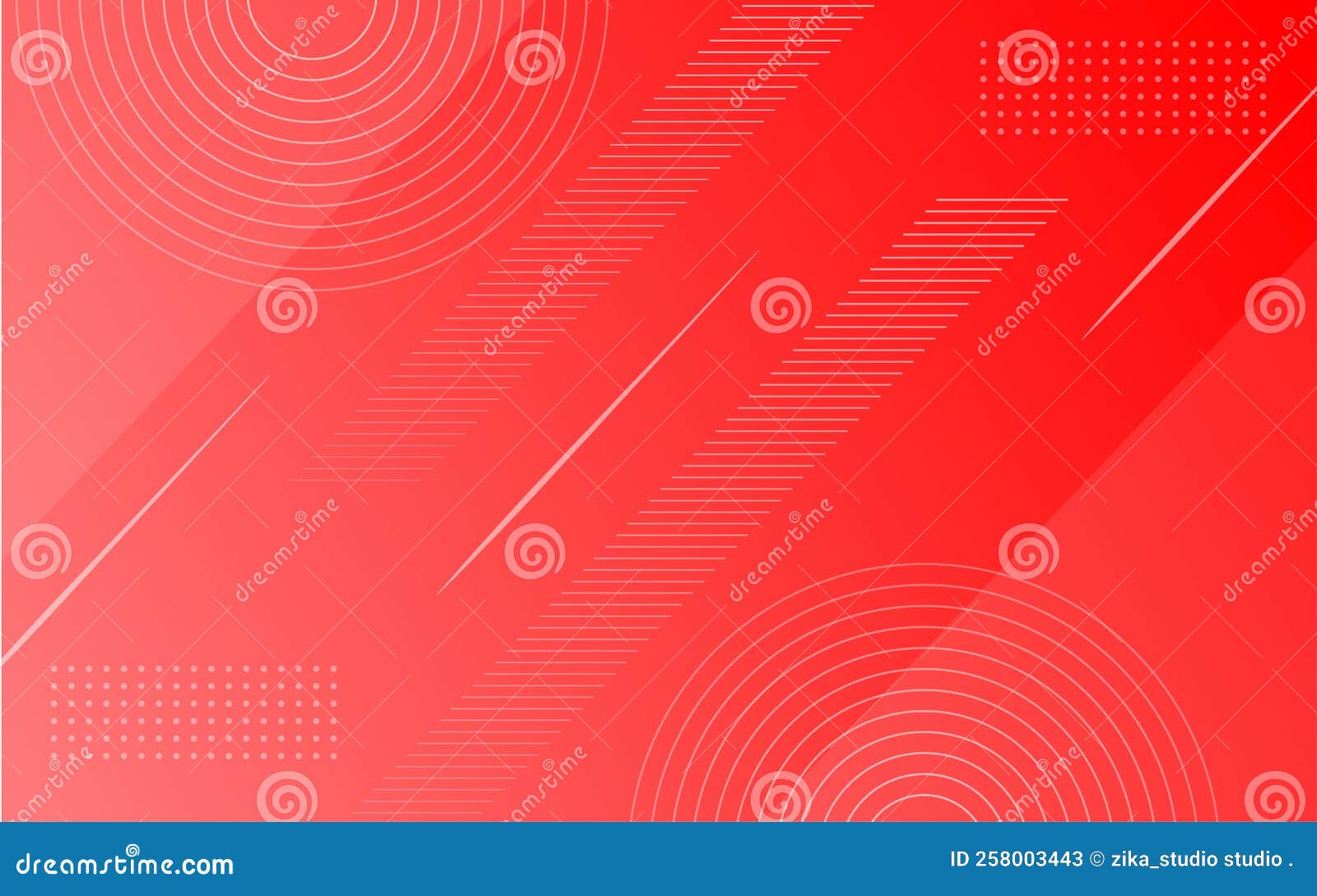 Gradient Red Background with Memphis and Line Elements Stock Vector ...