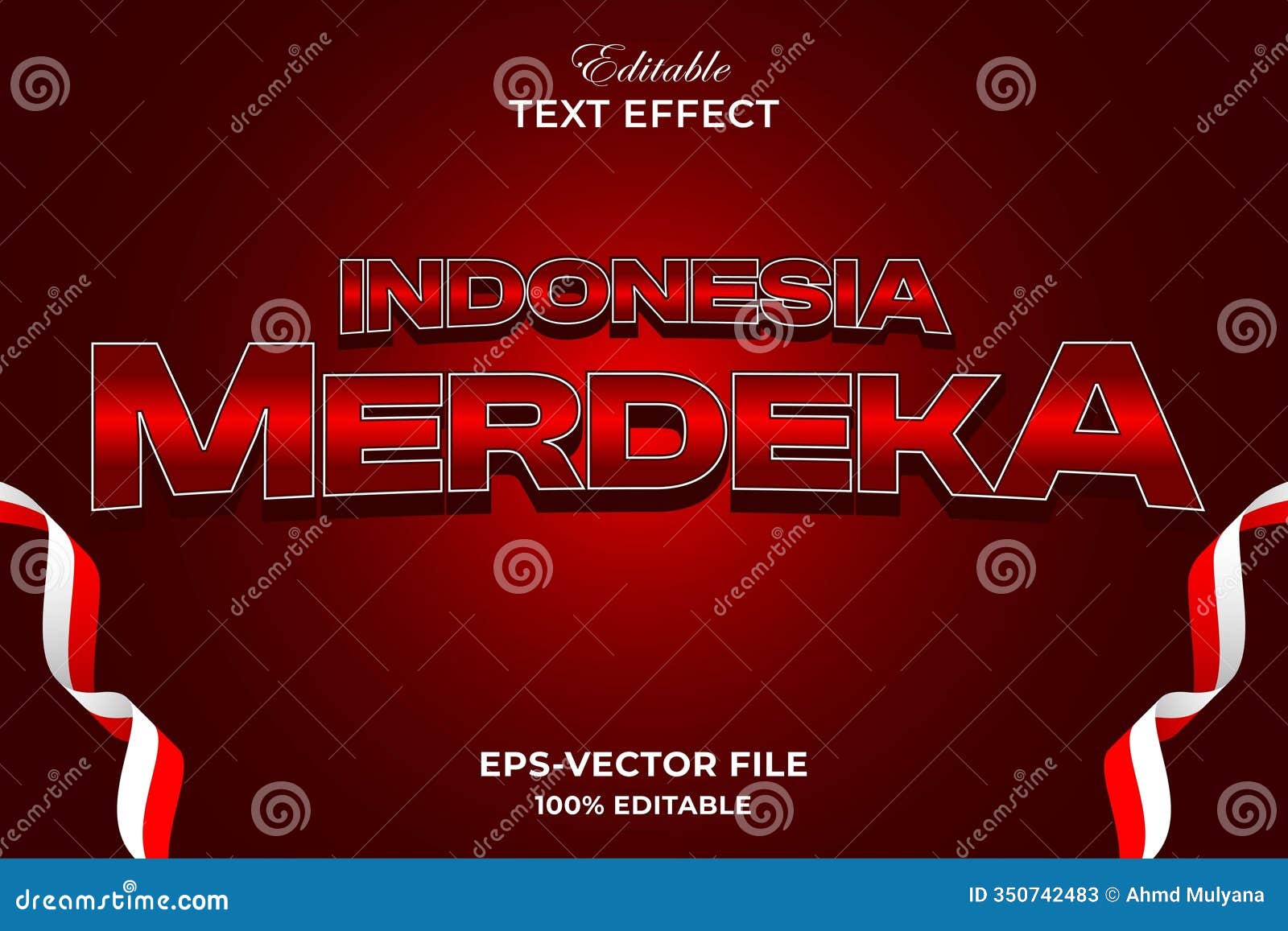 Gradient Red Text Effect Editable Template Stock Illustration ...