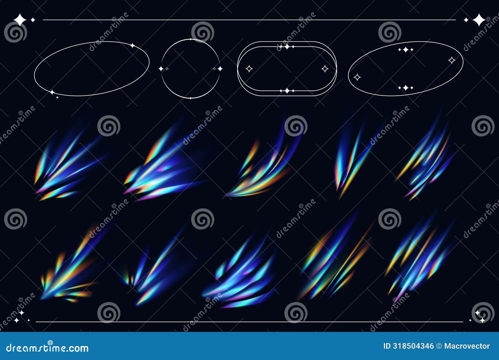 Gradient Refraction Of Light Horizontal Cards Set Stock Image | CartoonDealer.com #327566395