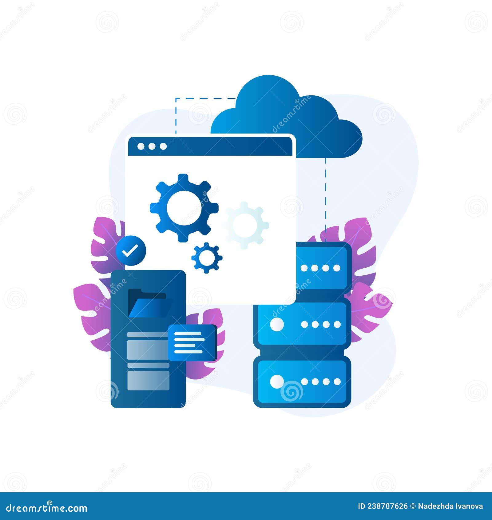Gradient Saas Illustration Vector Illustration. Stock Vector ...